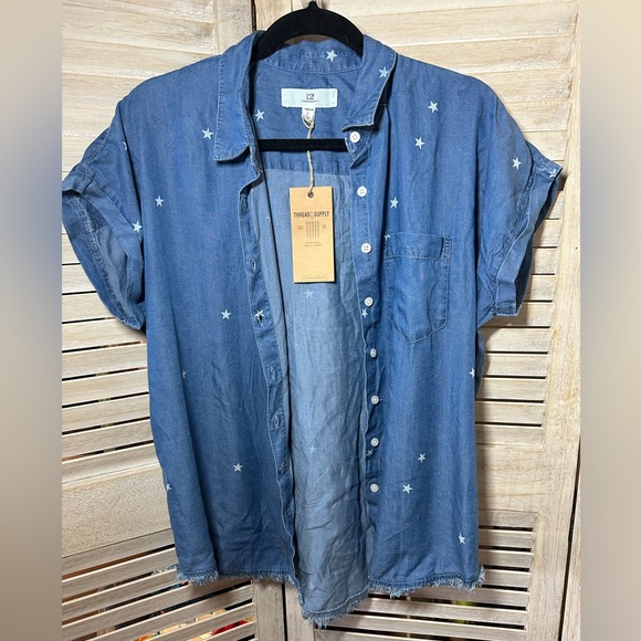 Thread & Supply | Tops | Nwt Thread Supply Star Chambray Shirt | Poshmark
